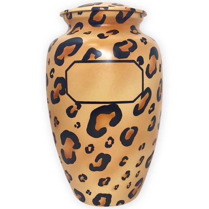 Hand Painted Leopard Print Cremation Urn: Personalized Memorial - Etsy