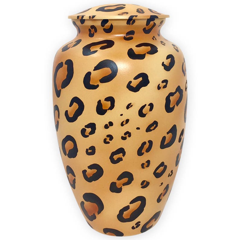 Hand Painted Leopard Print Cremation Urn: Personalized Memorial - Etsy