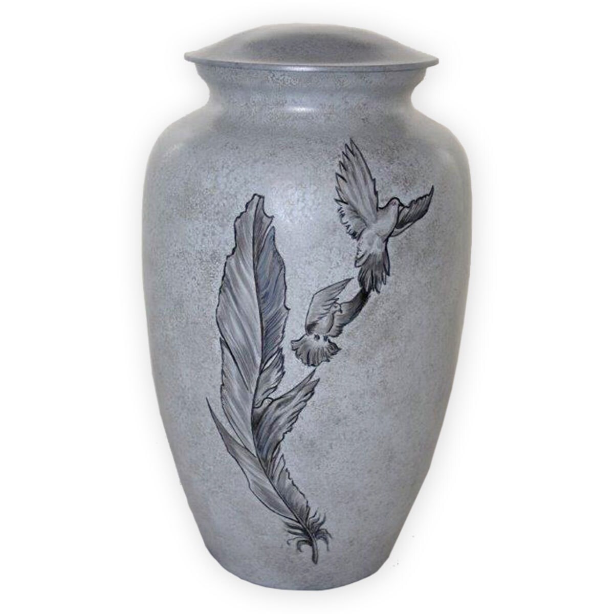 Feather and Dove Urn Wing Urn Hand Painted Urn Grey Tone - Etsy
