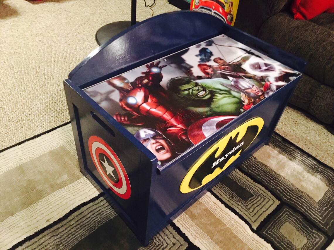 Super Hero Decor Toy Boxes Kids Toy Boxes Super Heros - Etsy