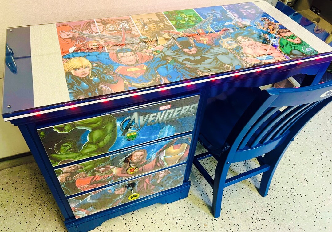 Super Hero Decor - Super Heros - Kids Desk - Childrens Desk - Kids Room ...