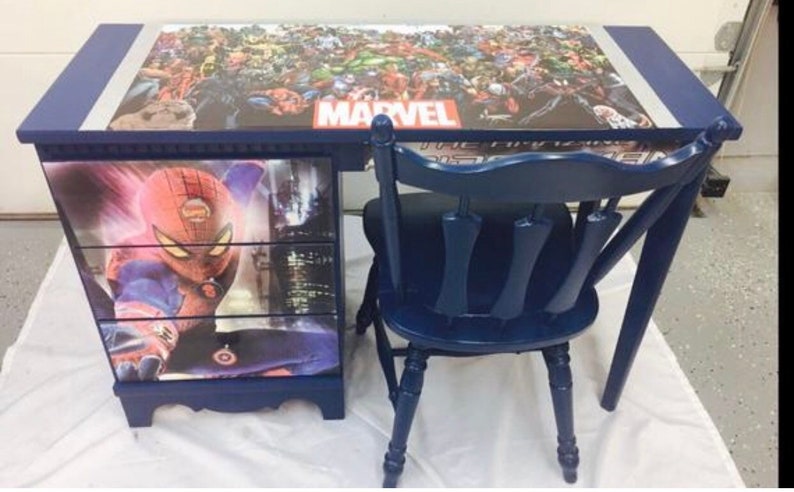 Super Hero Decor Super Heros Kids Desk Childrens Desk | Etsy