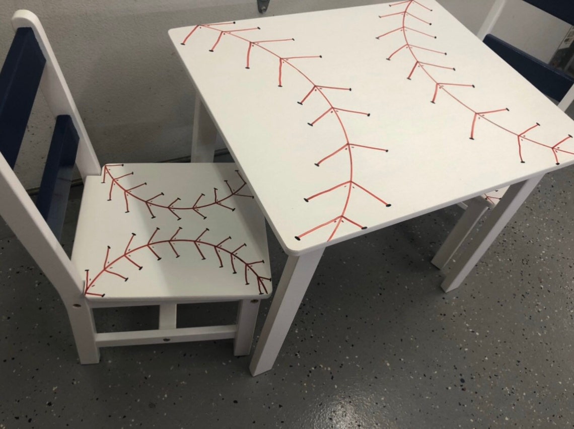 Baseball Decor Kids Wooden Table Baseball Furniture Kids - Etsy