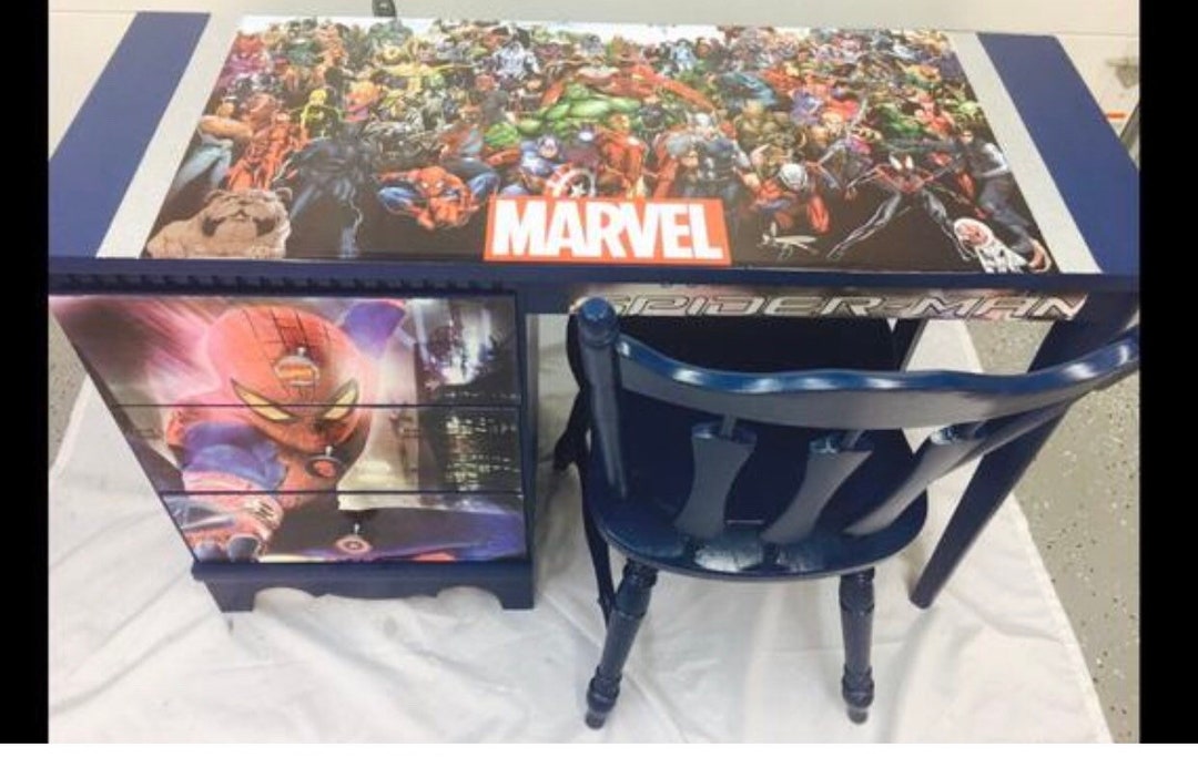 Super Hero Decor - Super Heros - Kids Desk - Childrens Desk - Boys Room ...