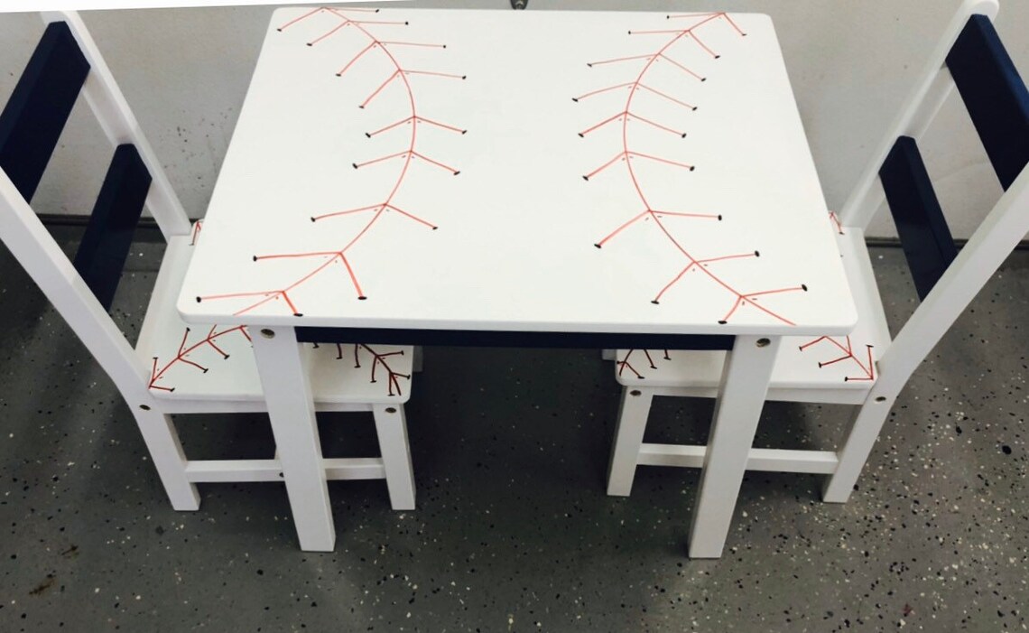 Baseball Decor Kids Wooden Table Baseball Furniture Kids - Etsy
