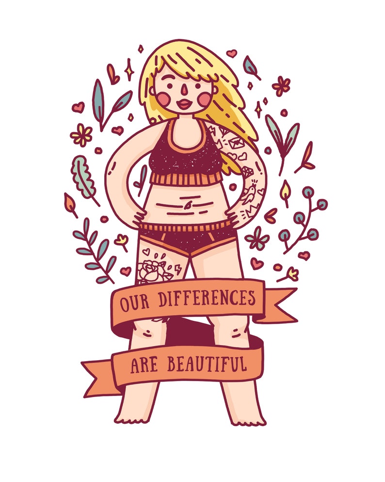 Curvy Girl Art Body Positivity Print Feminism Poster Plus Etsy