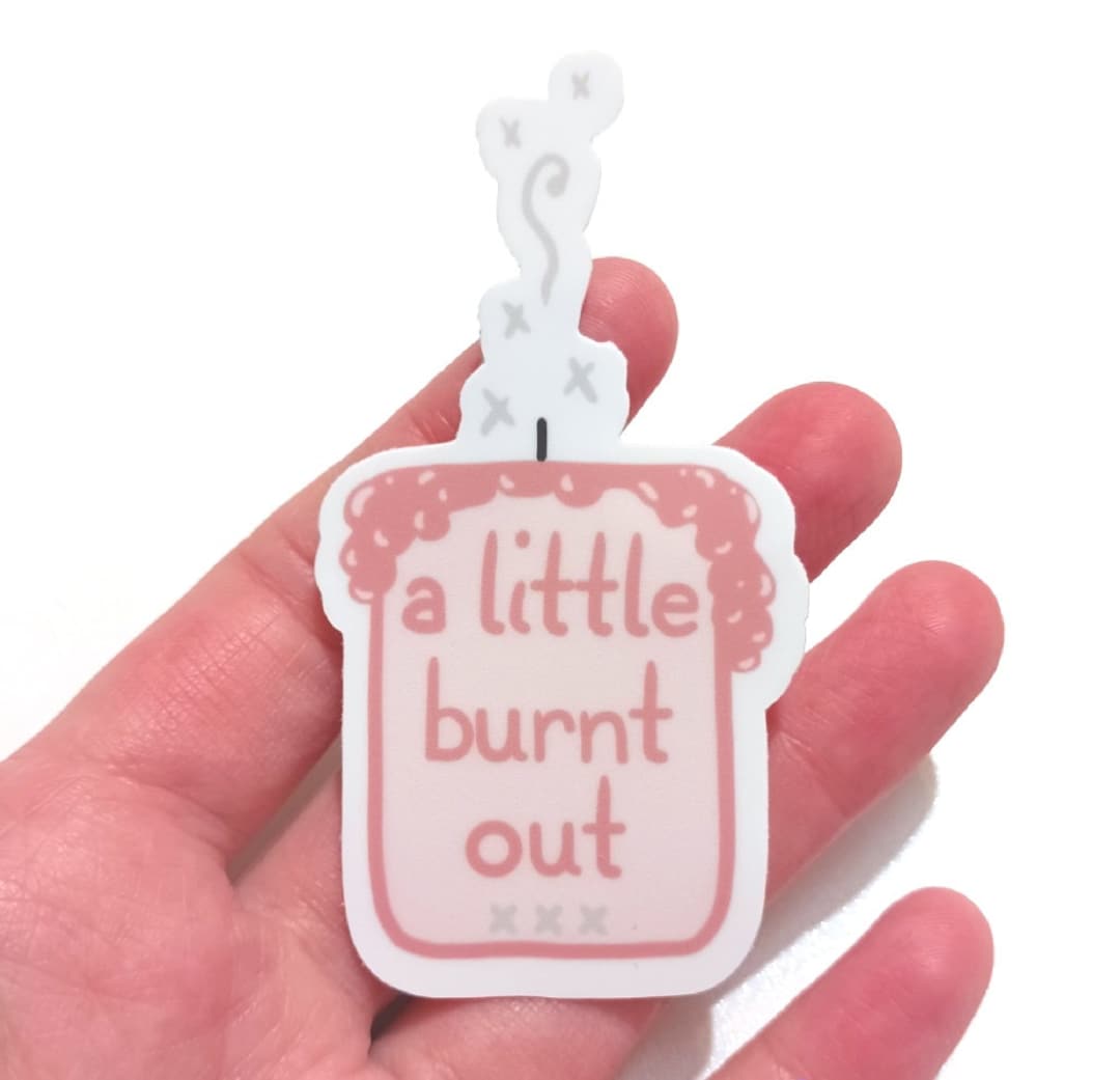 Burnt Out Candle Sticker Water Resistanwaterbottle or Laptop Decal Pink ...