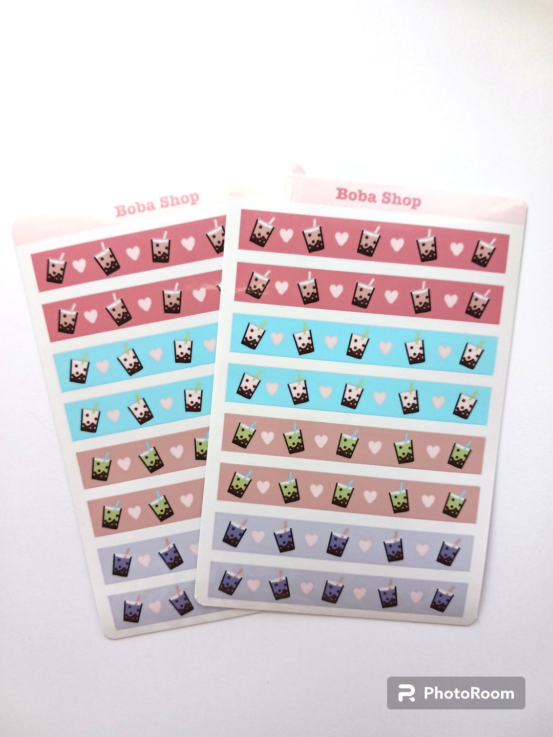 Boba Shop Sticker Sheet Bubble Tea Milk Tea Matcha Strawberry Taro Pink ...