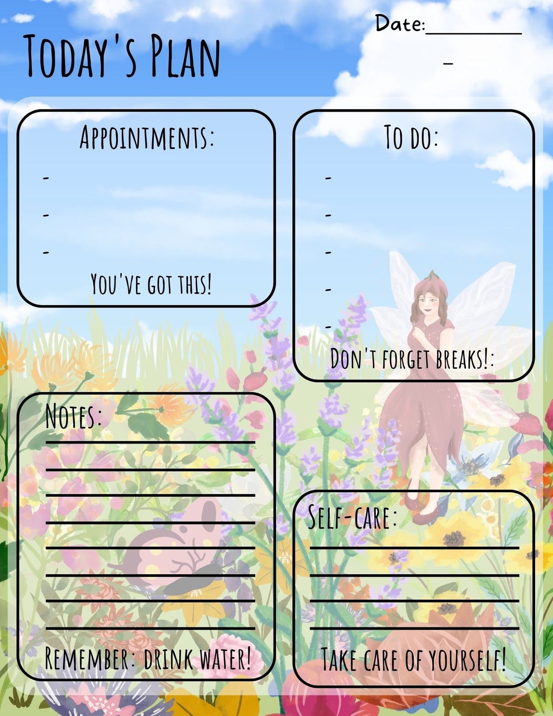 Daily or Weekly Planner Printable Template - in the Flowers Download ...