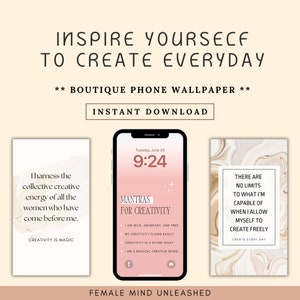 Creative Mantras & Affirmations for Creativity: Subconscious Inspiring Digital Phone Wallpaper ...