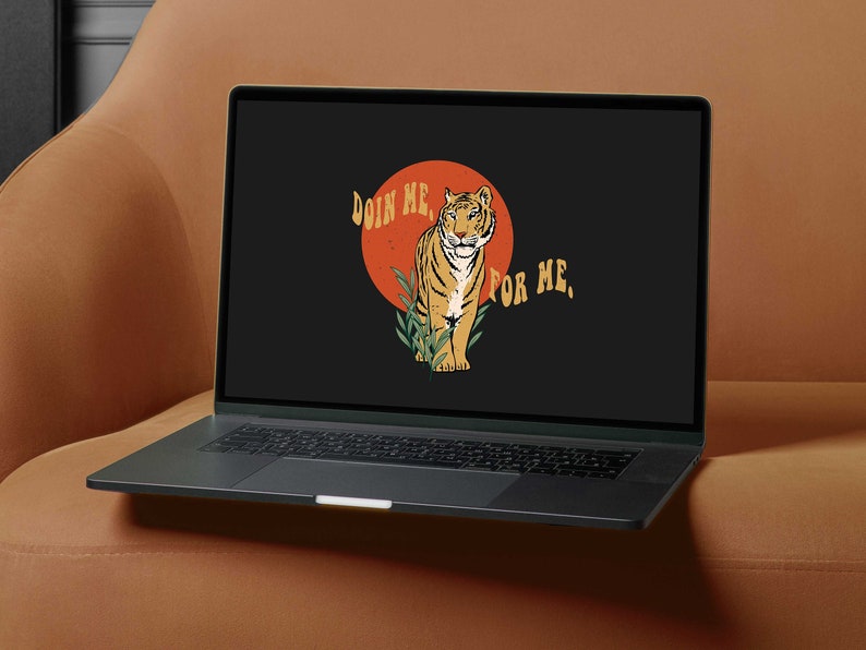 Tiger Power Wallpaper Desktop Background, Digital Download, Trendy ...