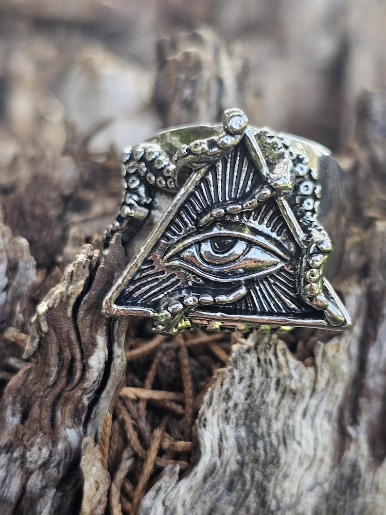 Illuminati All Seeing Eye - Eye of Horace and Tentacle Ring - Silver - Etsy