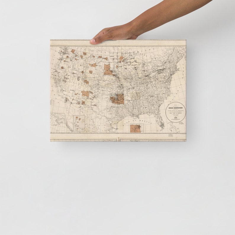 1888 Map of the Indian Reservations Within the United States and ...