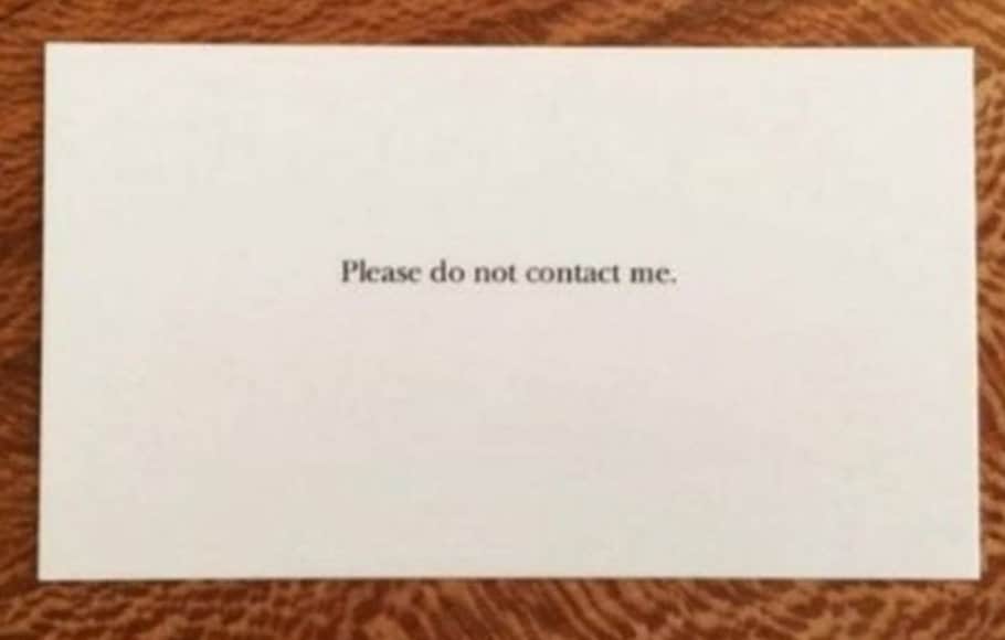 Please Do Not Contact Me - Gag Business Card Set - 25 Standard Sized ...