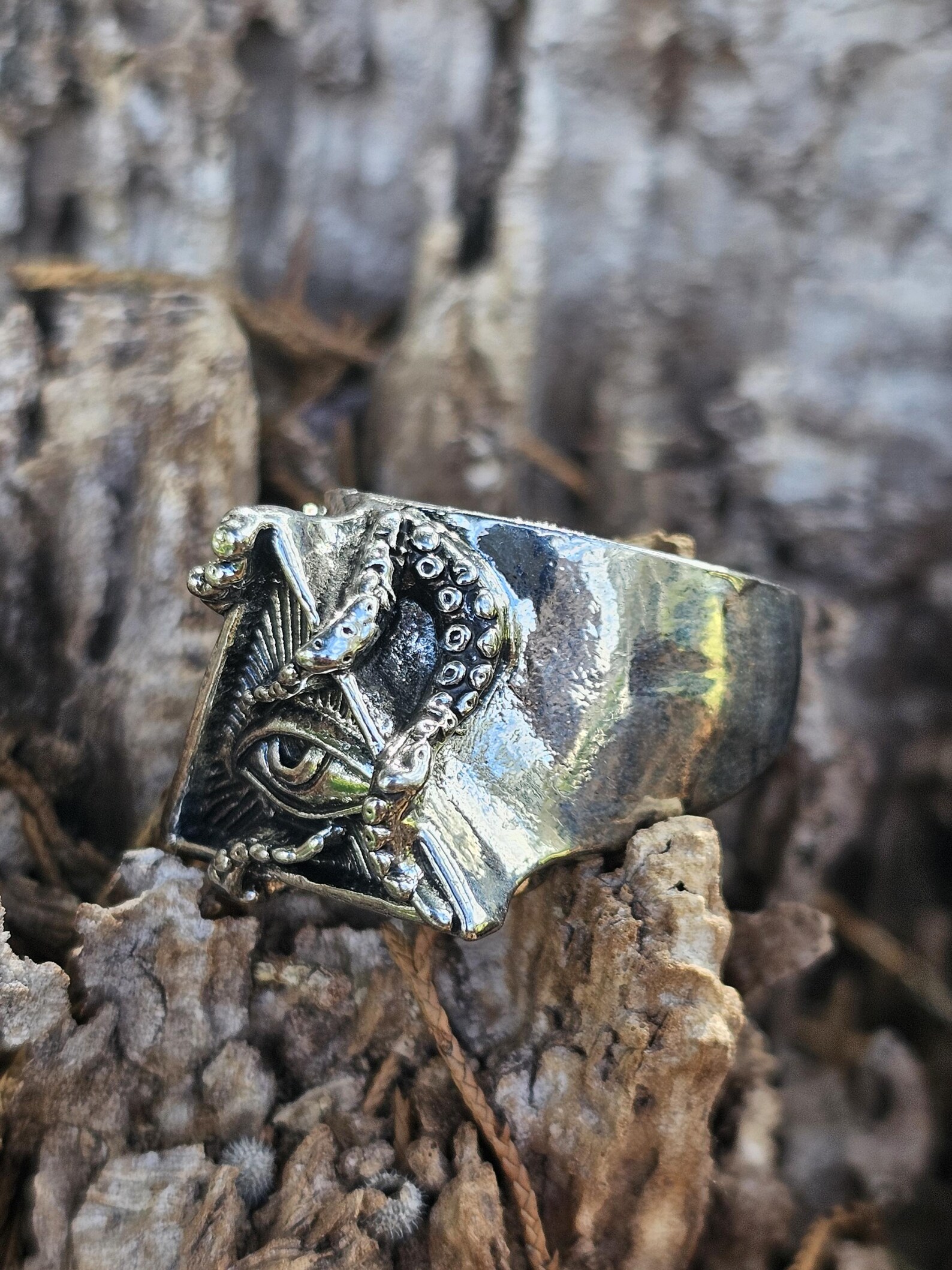 Illuminati All Seeing Eye - Eye of Horace and Tentacle Ring - Silver - Etsy