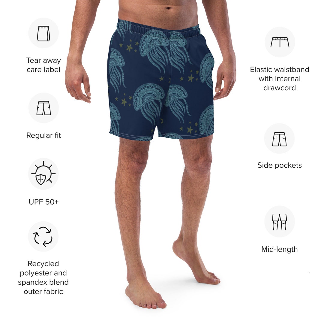 ᏩᏂᎨ ᎠᏣᏗ Tribal Jellyfish Design - Men's Swim Trunks - Etsy