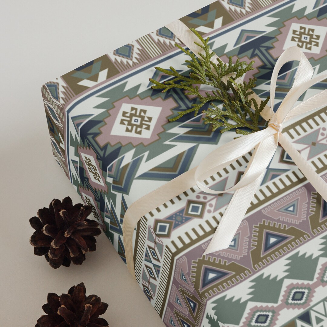 Indigenous Designer Gift Wrap - Auntie Sue - Native American Pattern ...