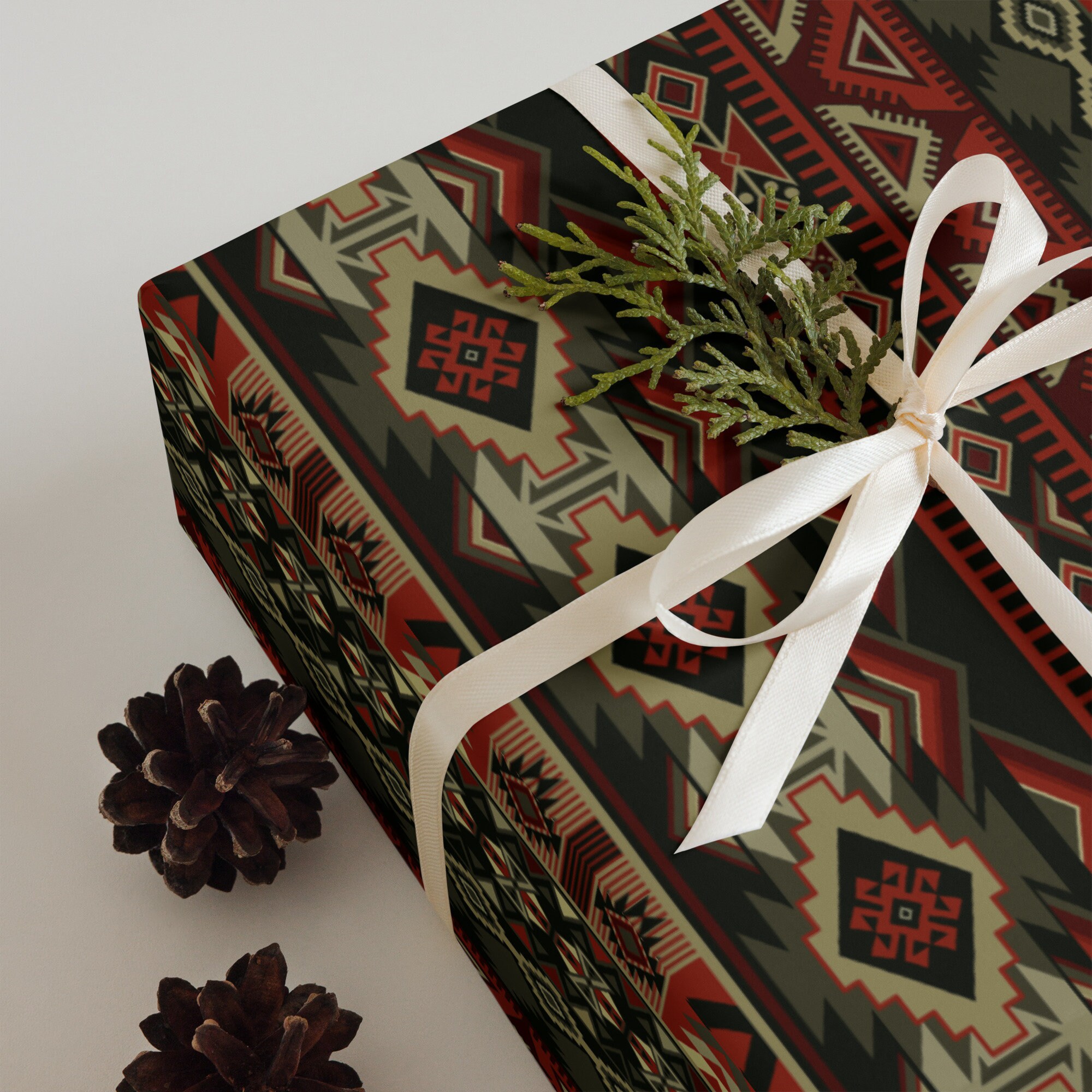 Indigenous Designer Gift Wrap - Teton - Native American Pattern ...