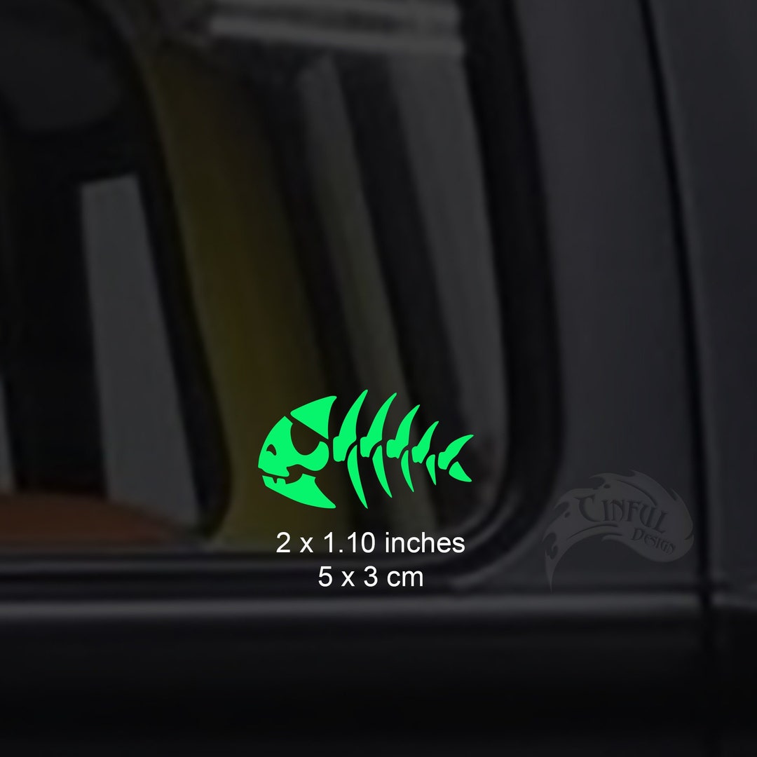 Pirate Fish Skeleton Bone Glow in the Dark Decal / Sticker - Macbooks ...