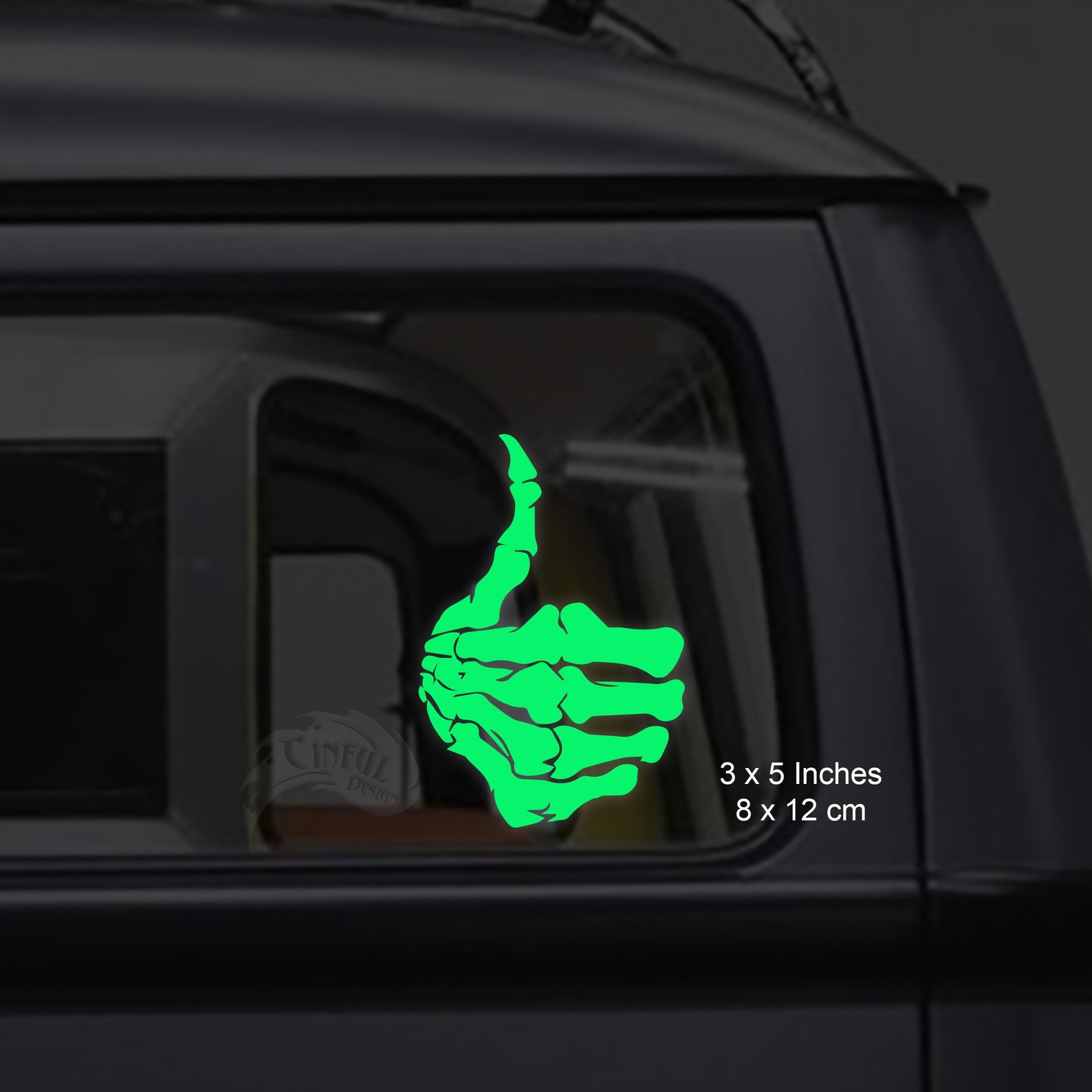 Thumbs up Skeleton Hand 3 X 5 Inch Glow in the Dark Decal - Etsy
