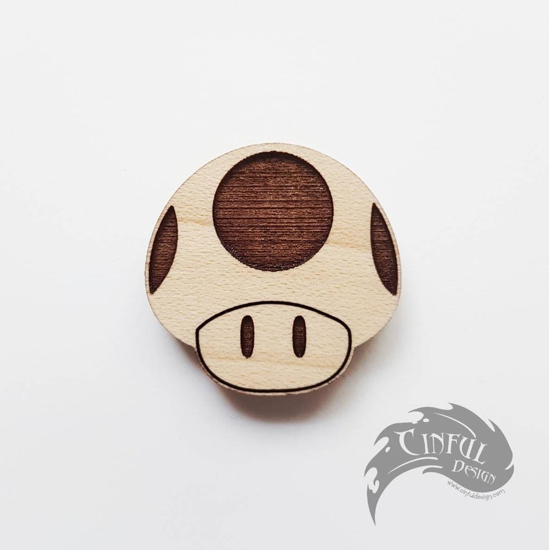 Toad Mario Mushroom Lasercut Wood Magnet - Etsy