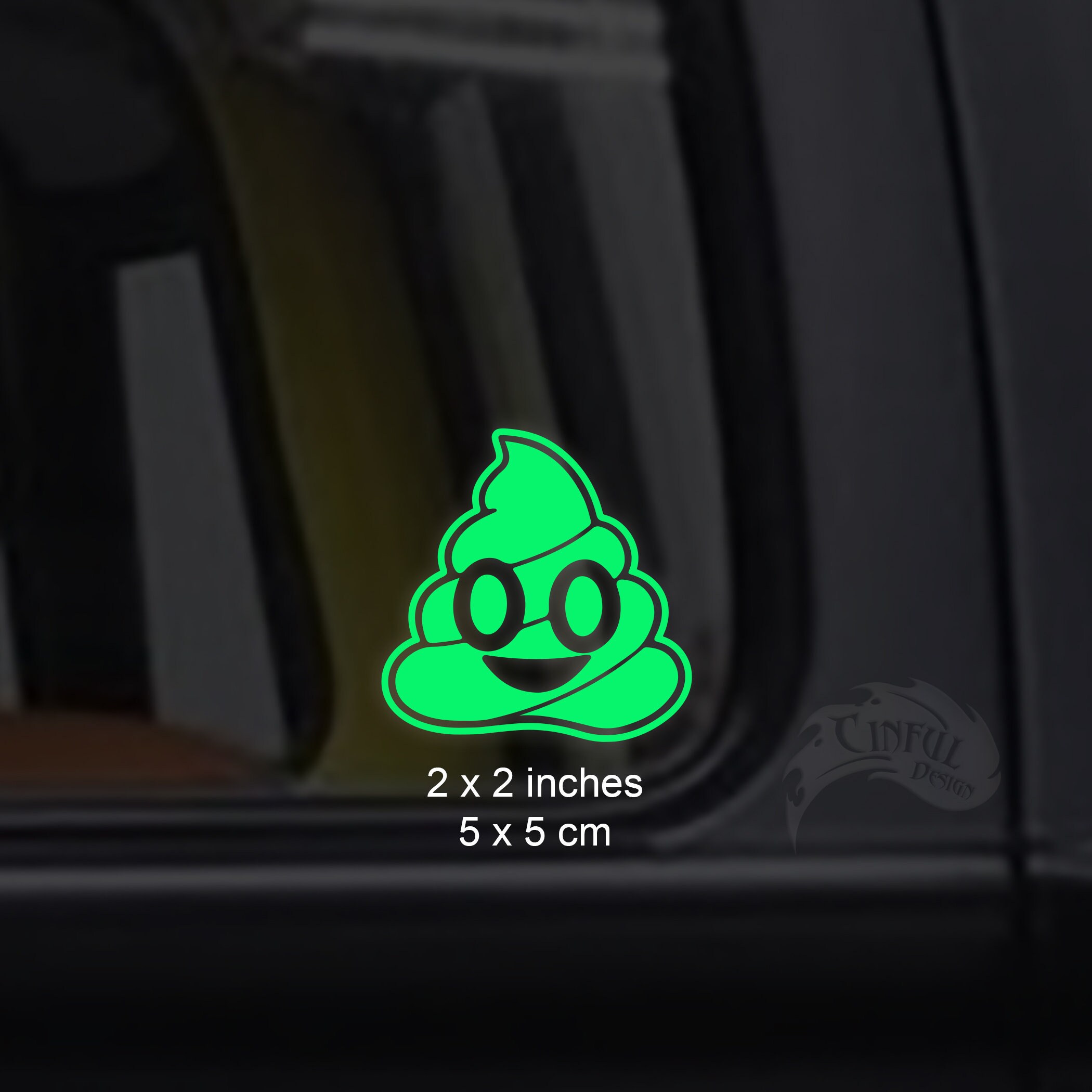 Emoji Poo Glow in the Dark Decal / Sticker Macbooks | Etsy