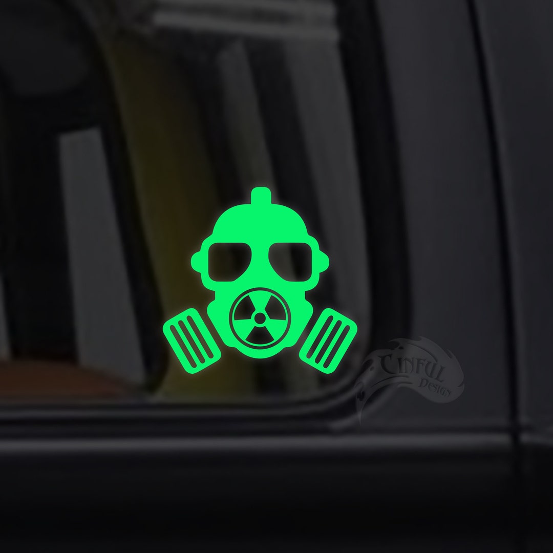Gas Mask Radioactive 4 X 4 Inch Decal / Sticker Macbook, Ipad, Tablet ...