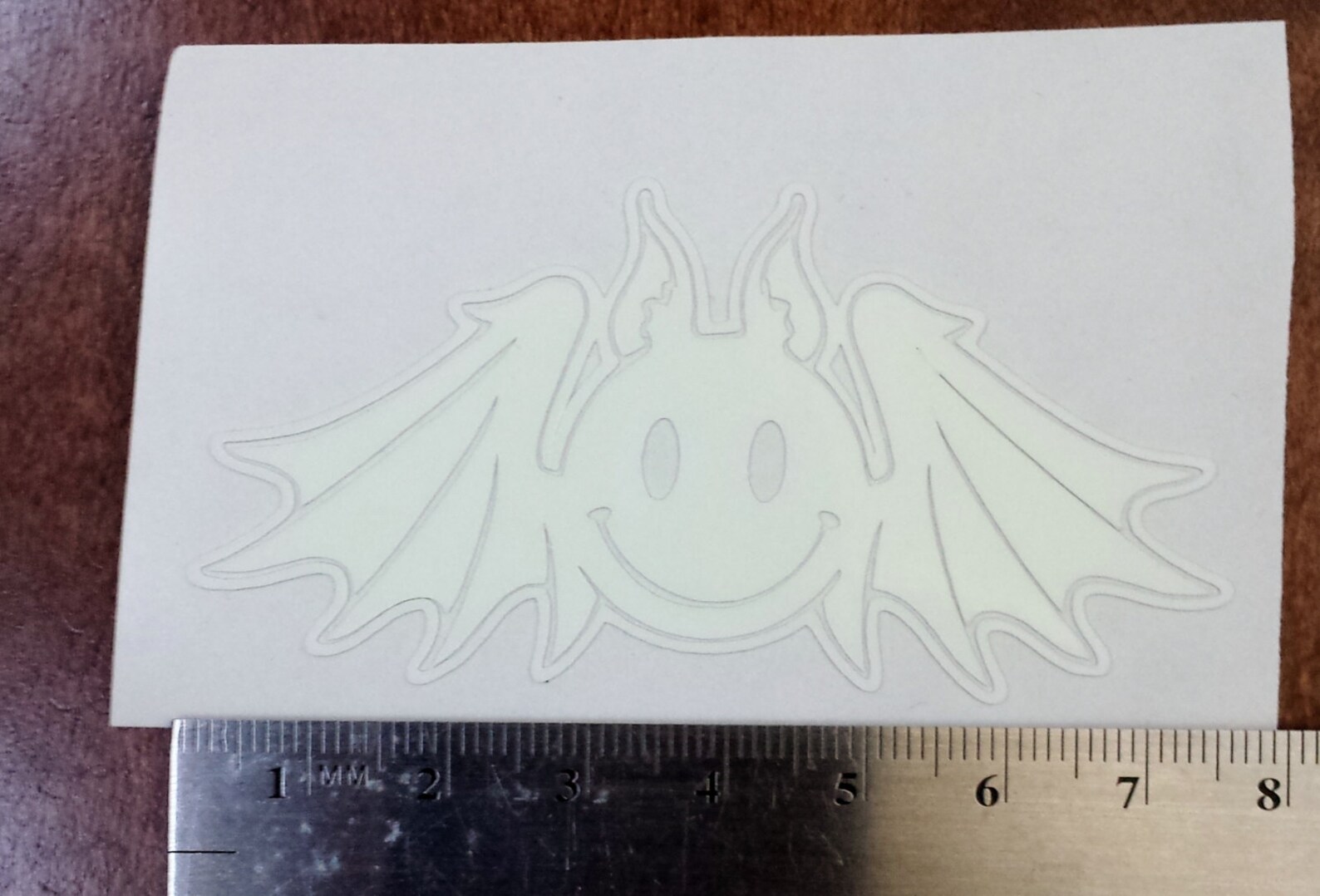 Bat Smiley Face Glow in the Dark Decal / Sticker - Kawaii Cute Smilely ...
