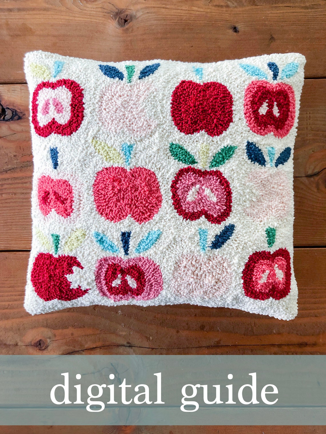 Digital Needle Punch Pattern Apple Needle Punch Pillow | Etsy