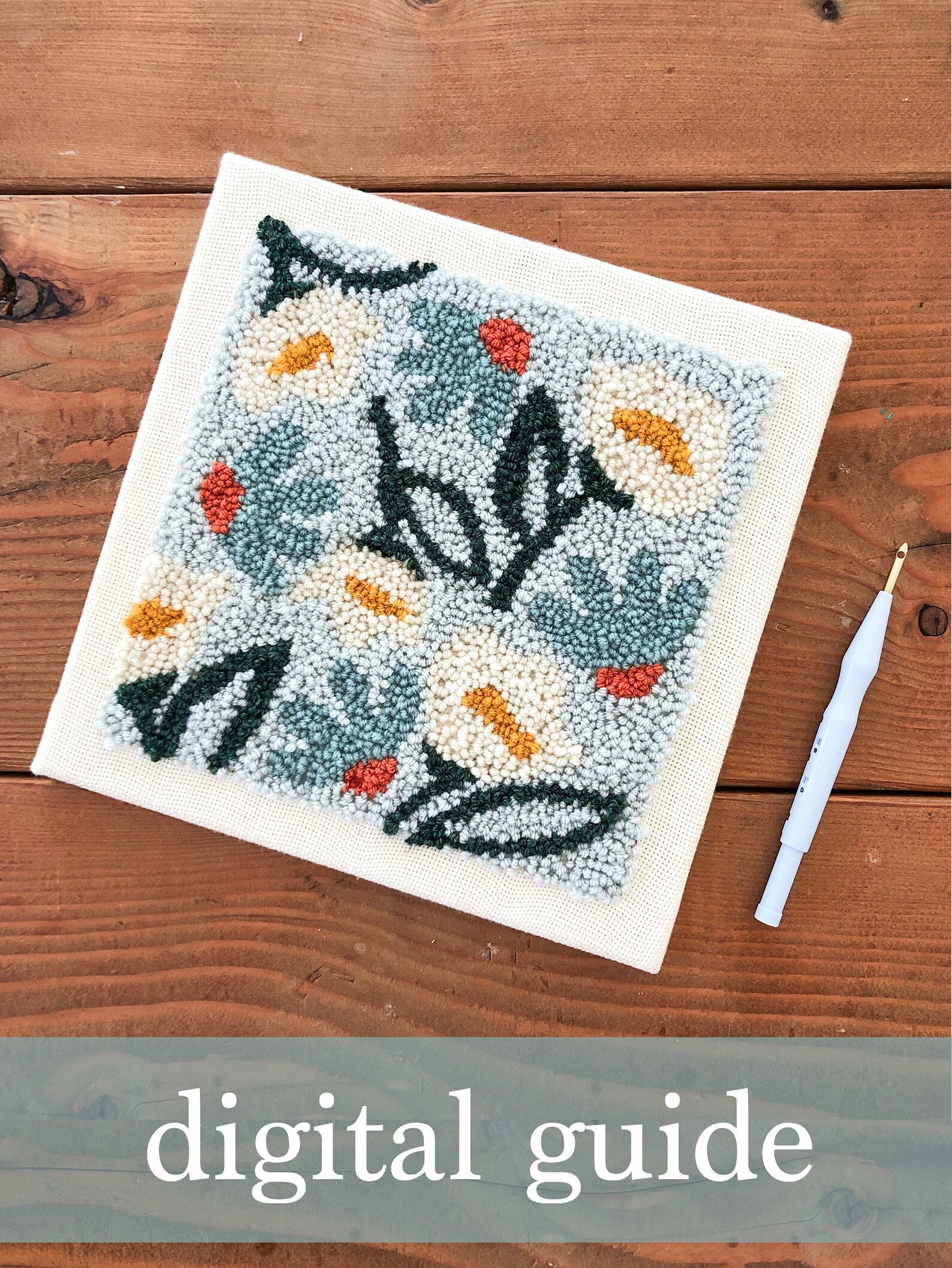 Digital Needle Punch Pattern Peony & Daisy - Etsy