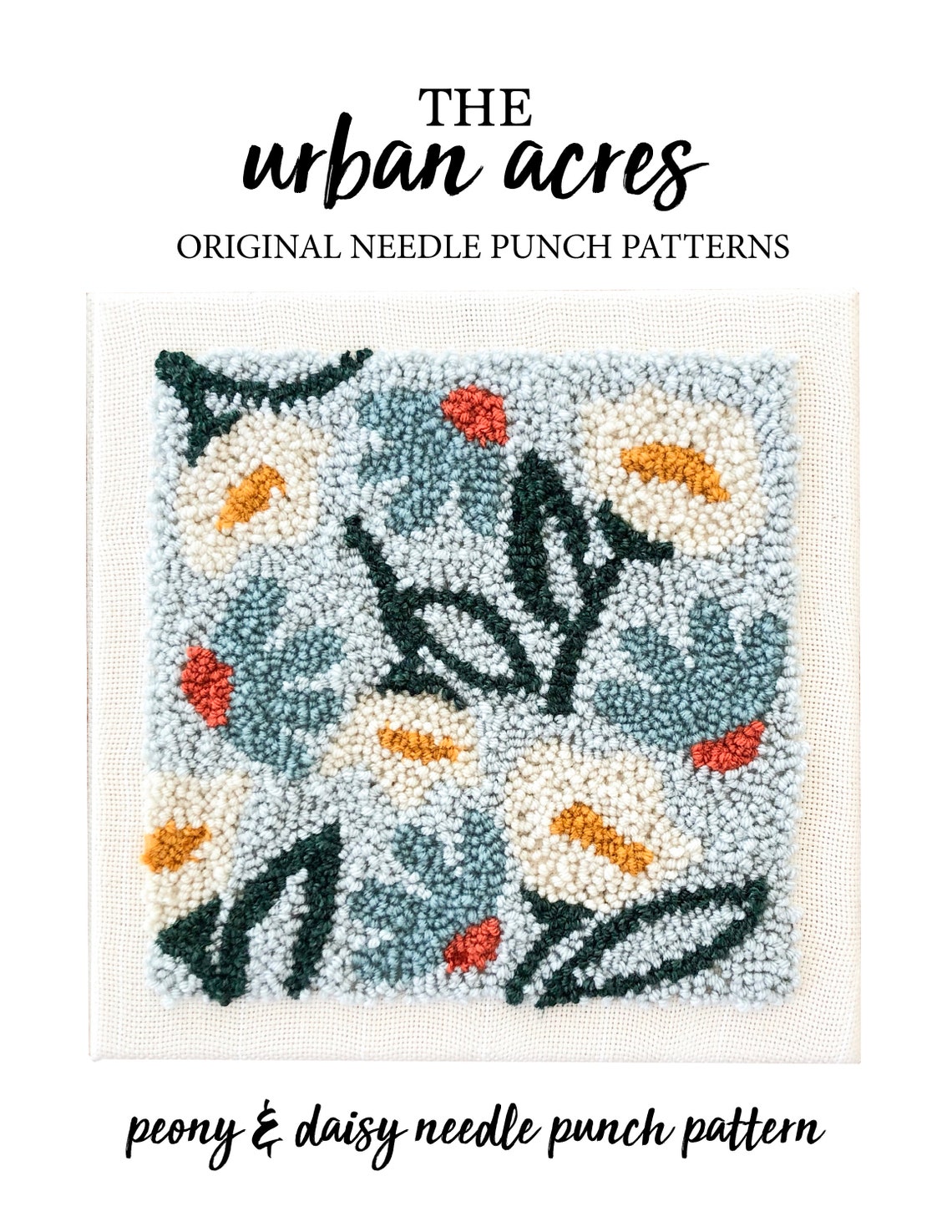 Digital Needle Punch Pattern Peony & Daisy - Etsy