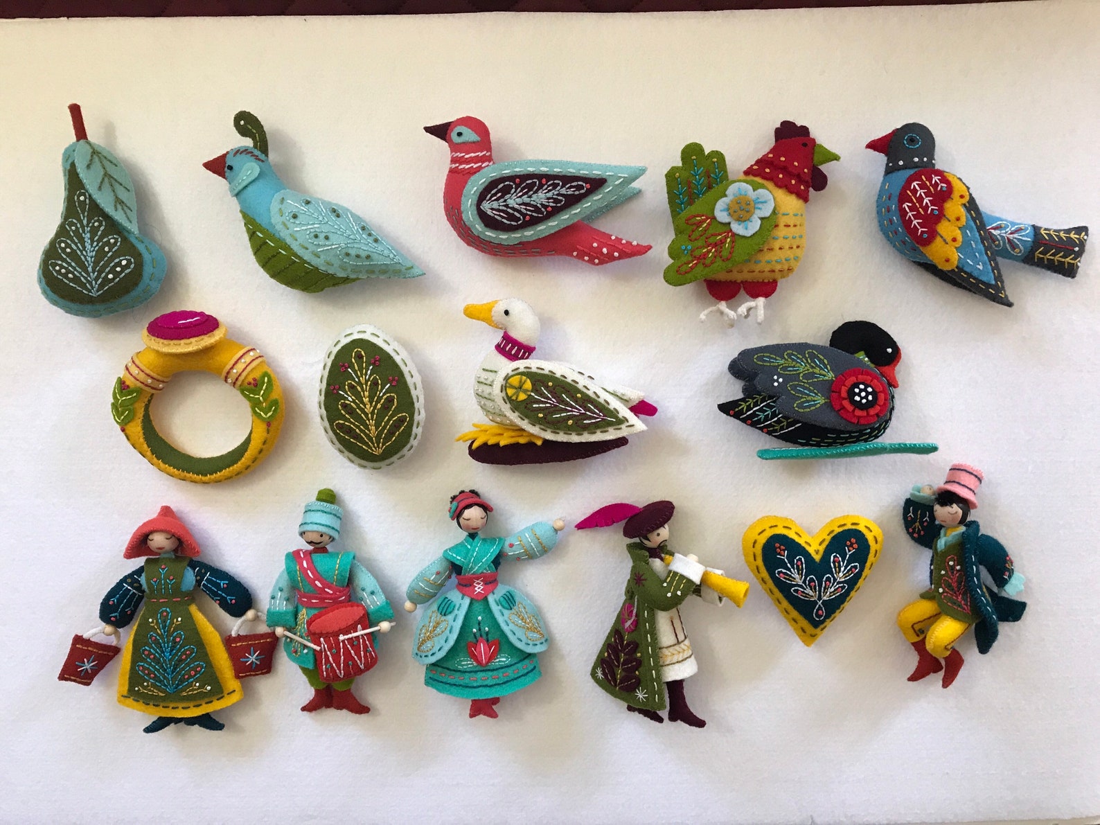 The Twelve Days of Christmas - Felt Ornaments. Hand Crafted and ...