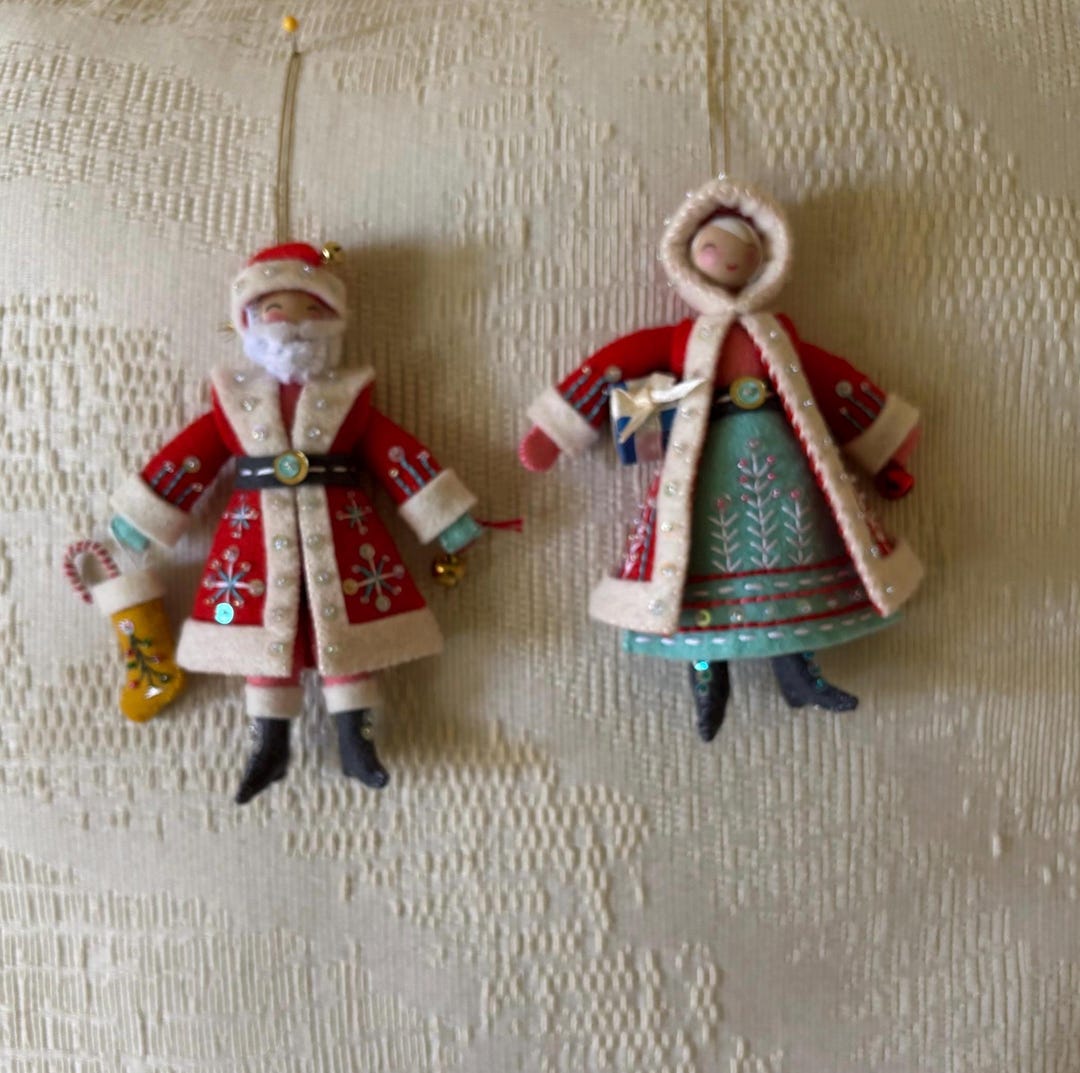 Santa Claus or Mrs. Claus Ornaments. Heirloom Quality Ornaments ...