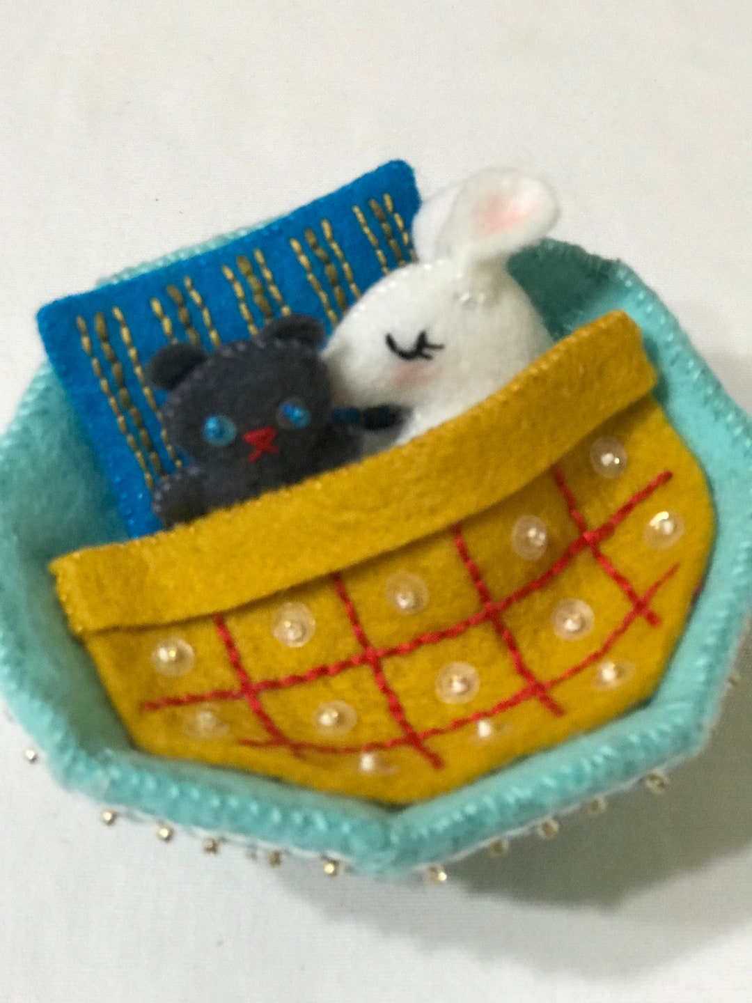 Wool Felt Mouse in a Teacup. A Custom Heirloom Ornament. ‘twas the ...