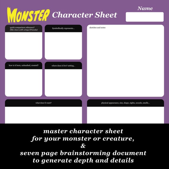 Monster Outline For Writing