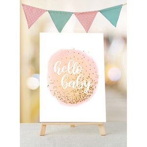 Hello Baby Sign. Pink Baby Shower Confetti Balloon Customised - Etsy