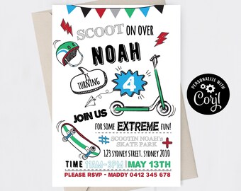 Scooter Invitation - Etsy