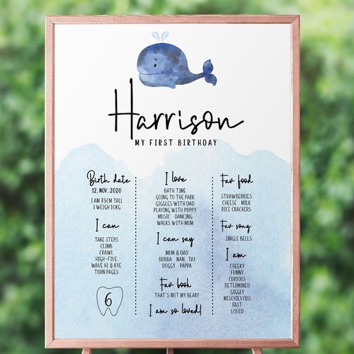 Whale Birthday Banner Whale Banner Whale First Birthday | Etsy