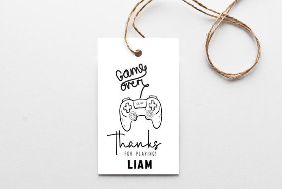 Video Game Thank You Tags. Gamer Thank You. Teen Birthday. - Etsy