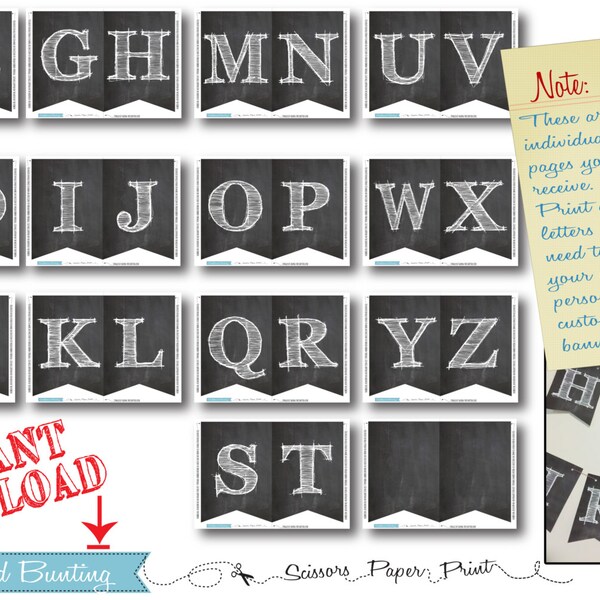 Chalkboard Bunting - Etsy