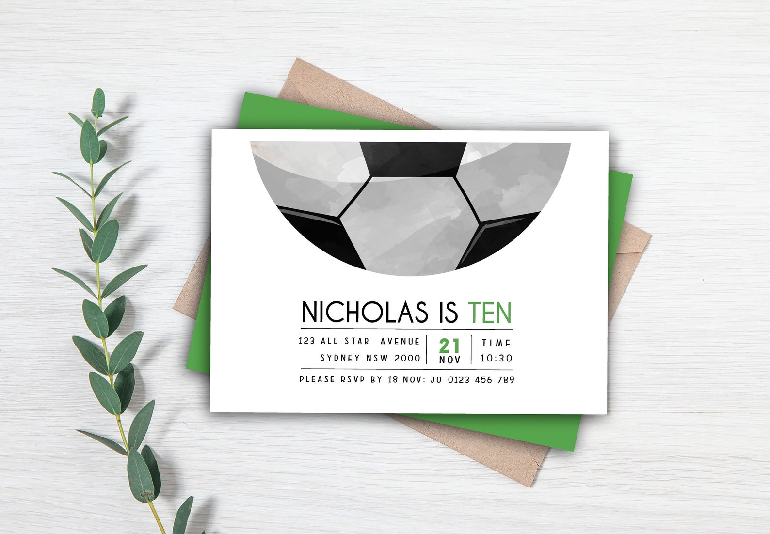 Soccer birthday invitation. All star instant download | Etsy