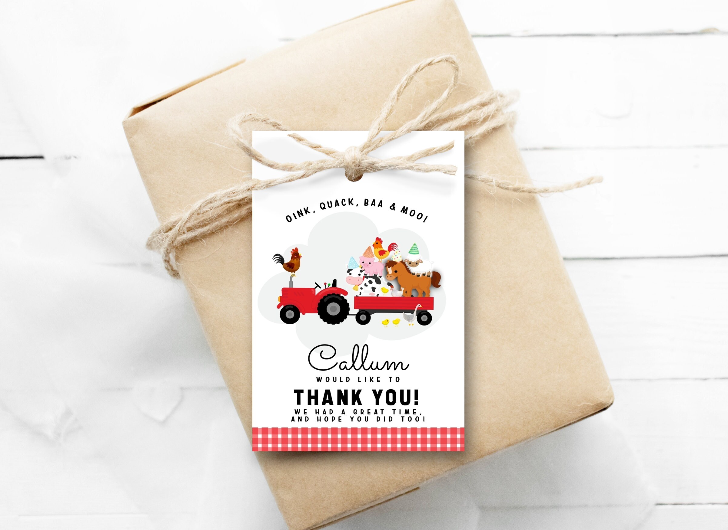 Farmer Thank You Tags. Tractor Thank You Labels. Farm - Etsy