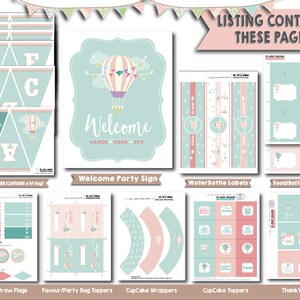 Hot Air Balloon Party Package Bundle INSTANT DOWNLOAD. Oh the Places ...