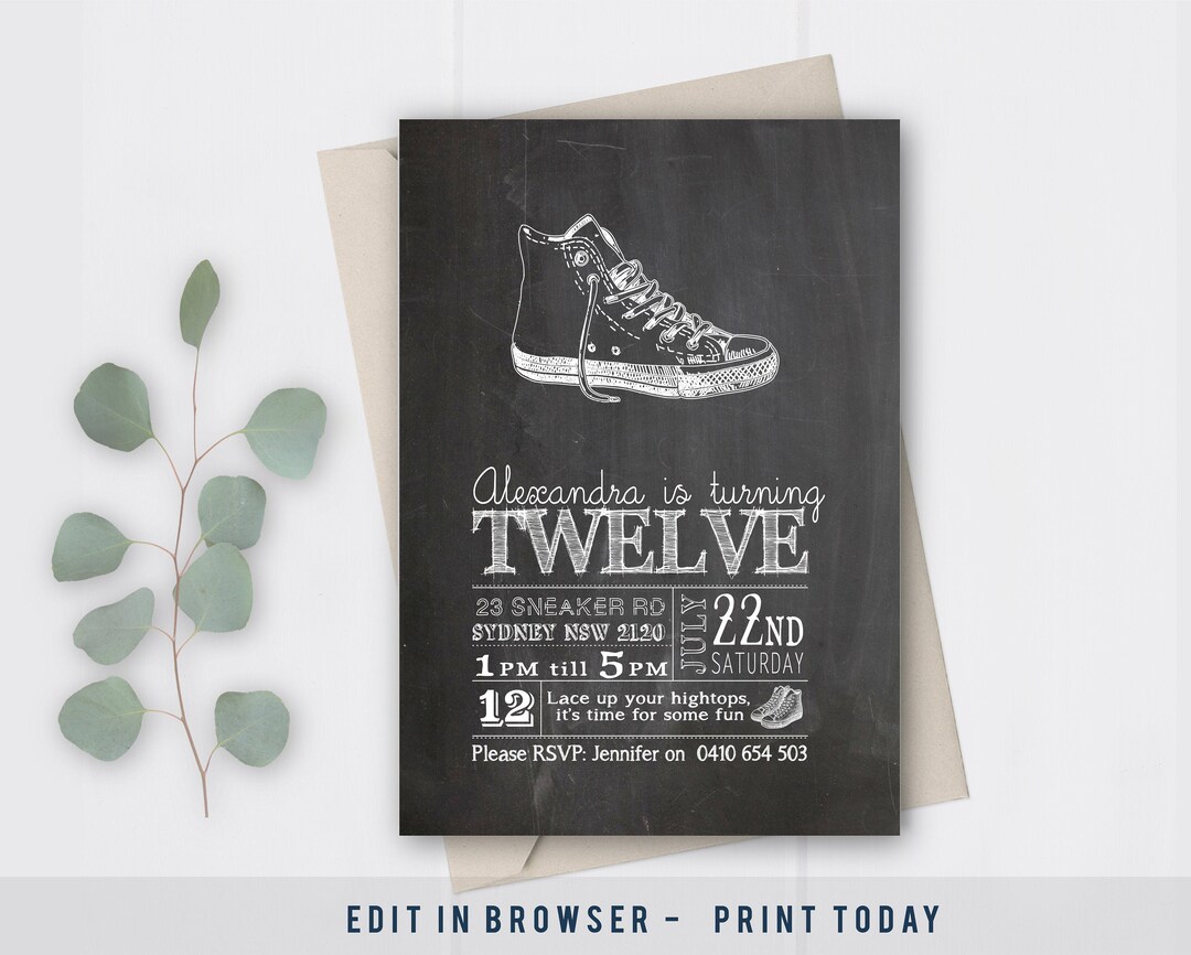 Teen Birthday Invitation. Invitation. Customised Invitation. Modern ...