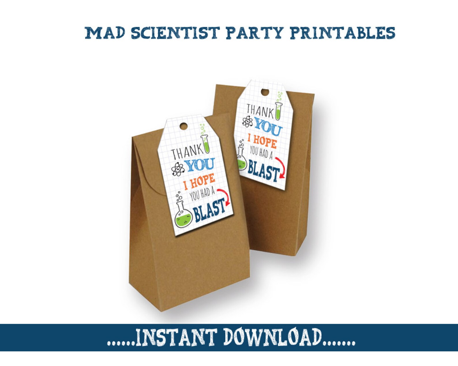 Mad Scientist Thank You Labels/tags Science Party Decor - Etsy Australia