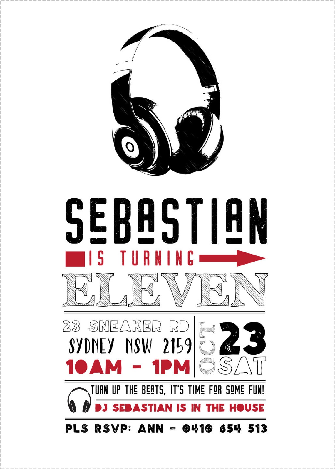 Teen Birthday Invitation. DJ Disco Invitation. Digital - Etsy