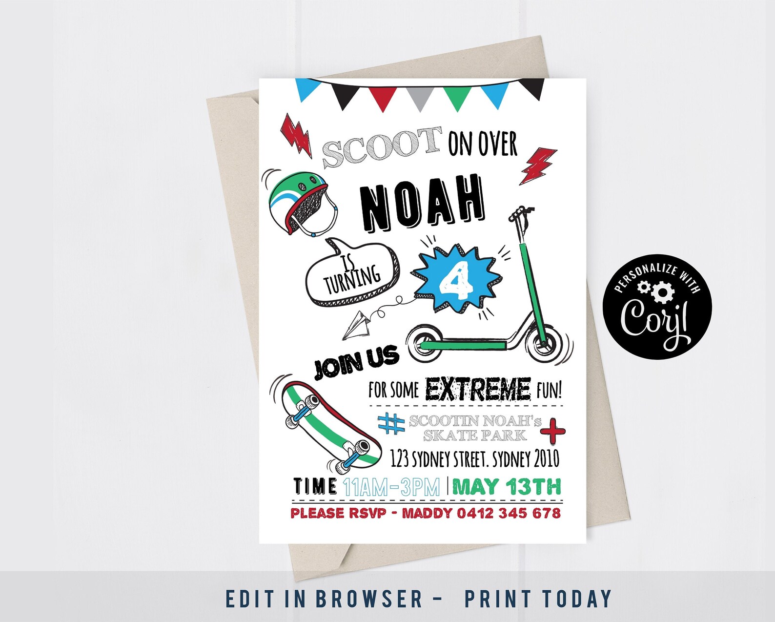 Skate Invitation. Skater Party Invitation. Editable - Etsy