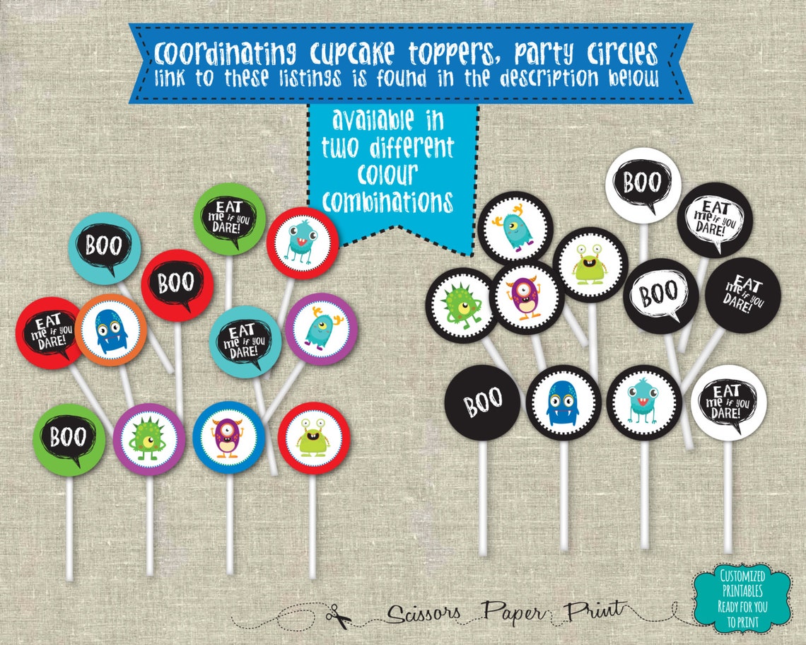 Monsters Chalkboard Invitation Printable Little Monster - Etsy