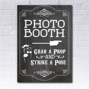 Photo Booth Prop Sign, Chalkboard Poster for Your Party Photo Booth ...