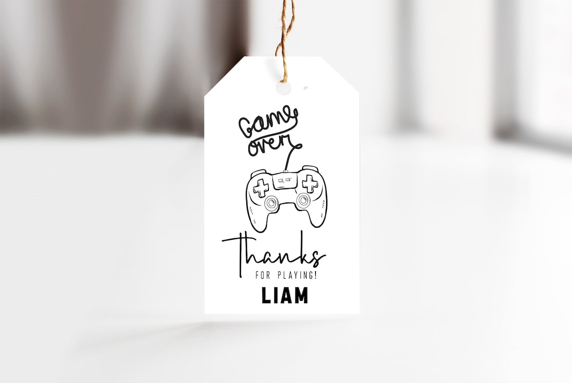 Video Game Thank You Tags. Gamer Thank You. Teen Birthday. - Etsy